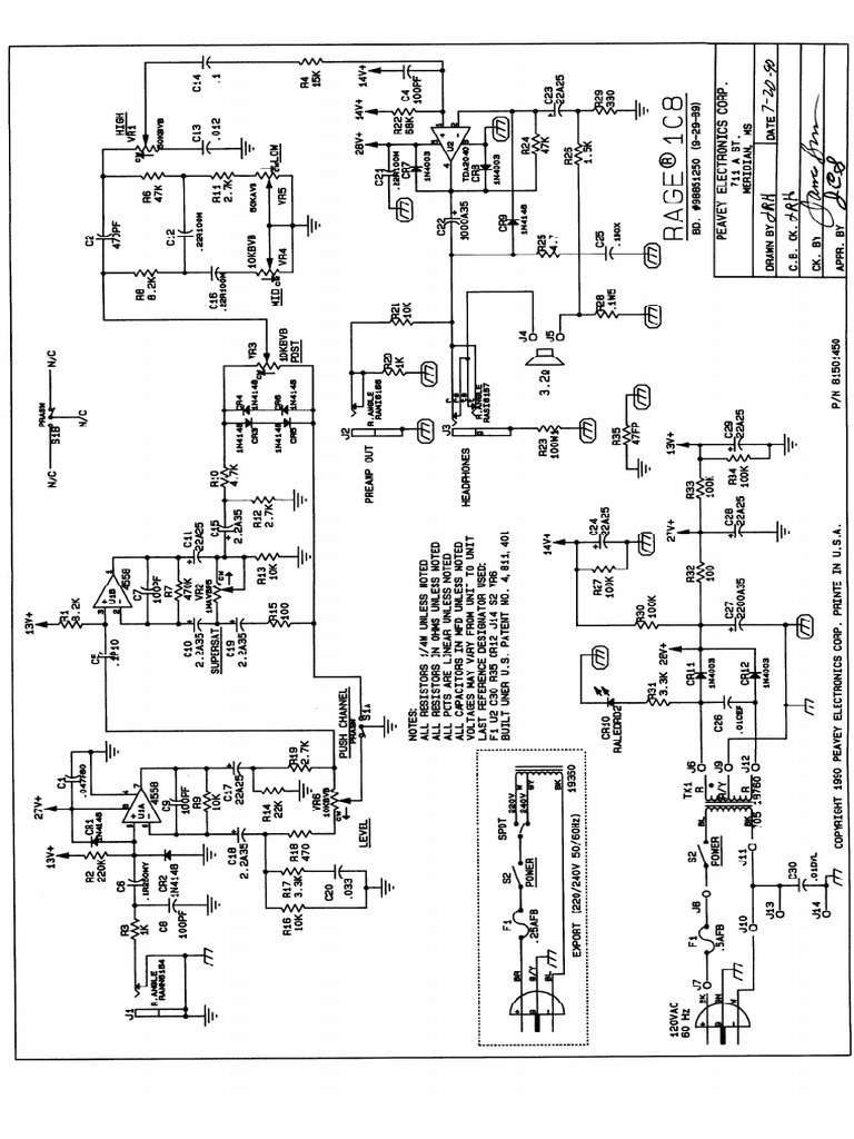 Peavey Rage 108 Schematic | PDF