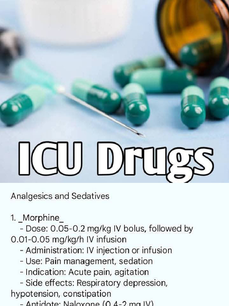 Icu Drugs | PDF