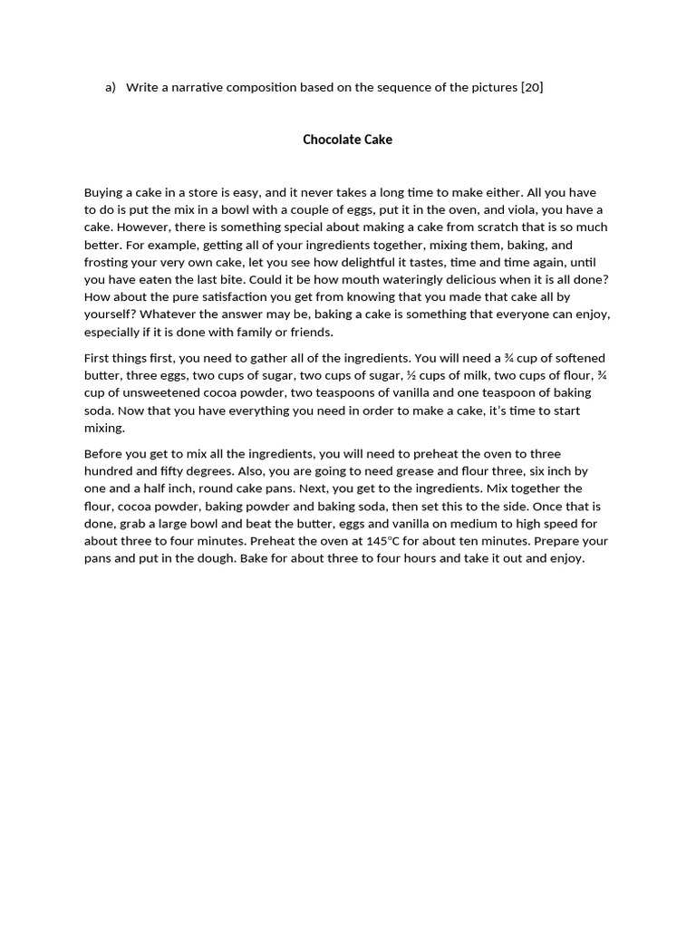 Write A Narrative Composition Based On The Sequence of The Pictures | PDF