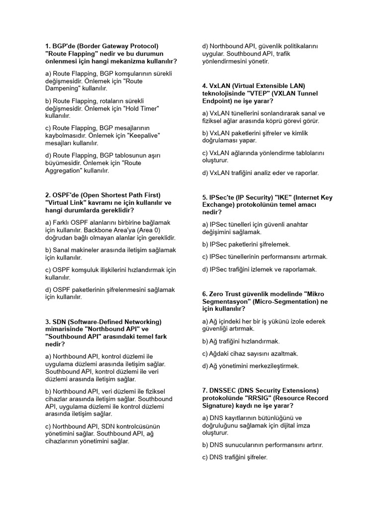 Network/Ağ Soru-Cevap | PDF