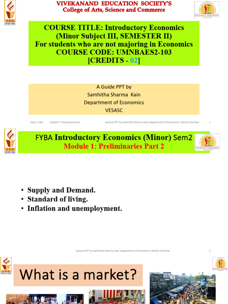Introductory Economics Lecture PPT | PDF | Demand | Unemployment