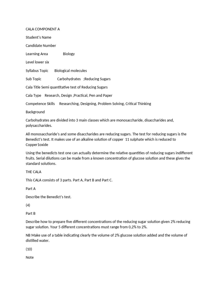 CALA Component 1 | PDF