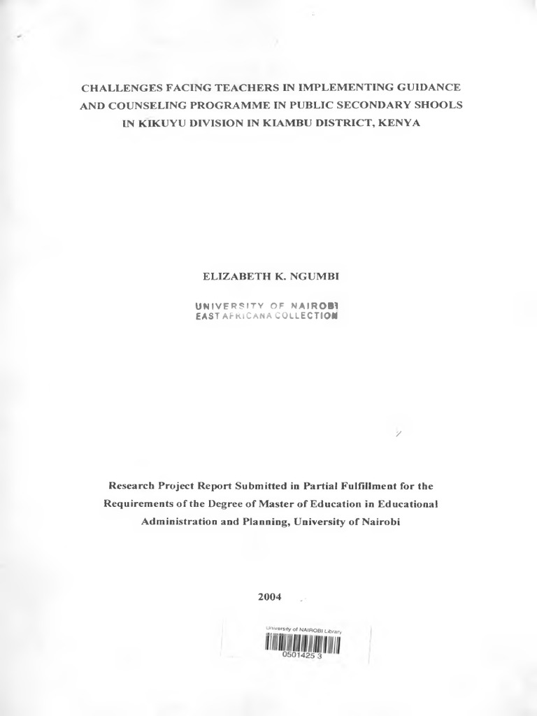 Ngumbi_Challenges facing teachers in implementing guidance and ...