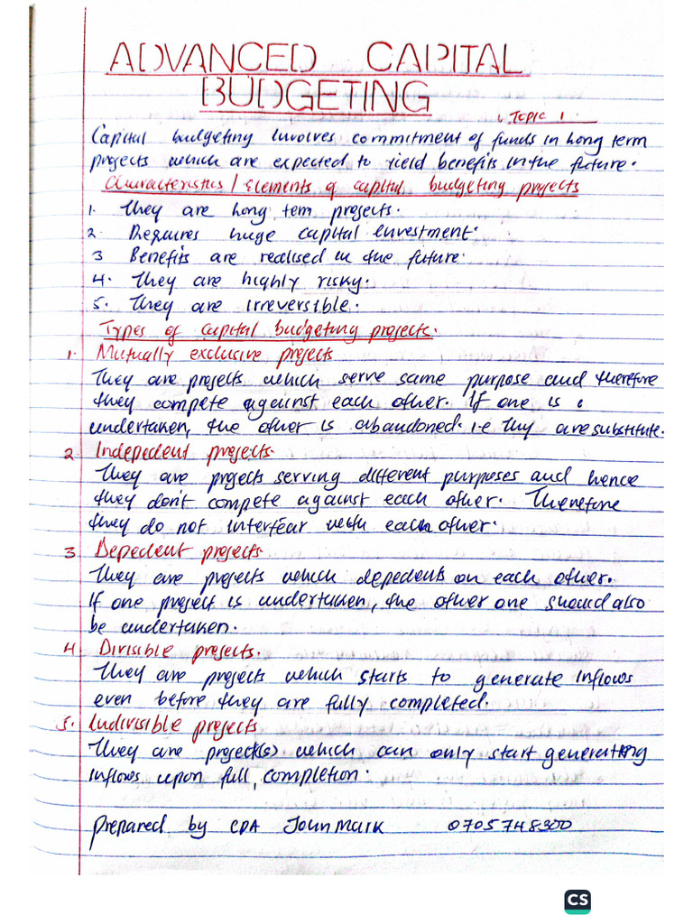 AFM - Advanced Capital Budgeting | PDF