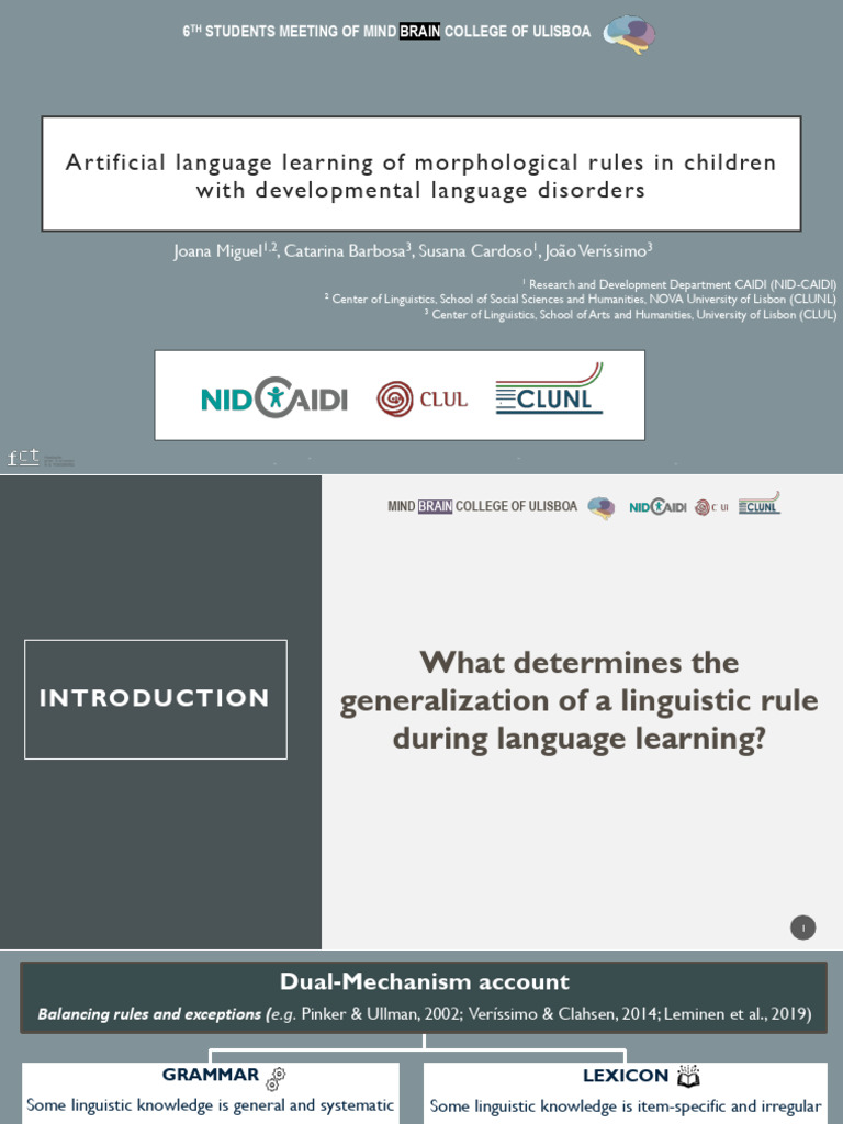 Mind and Brain - Artificial Language - TP-DLD Team | PDF | Linguistics | Language Acquisition