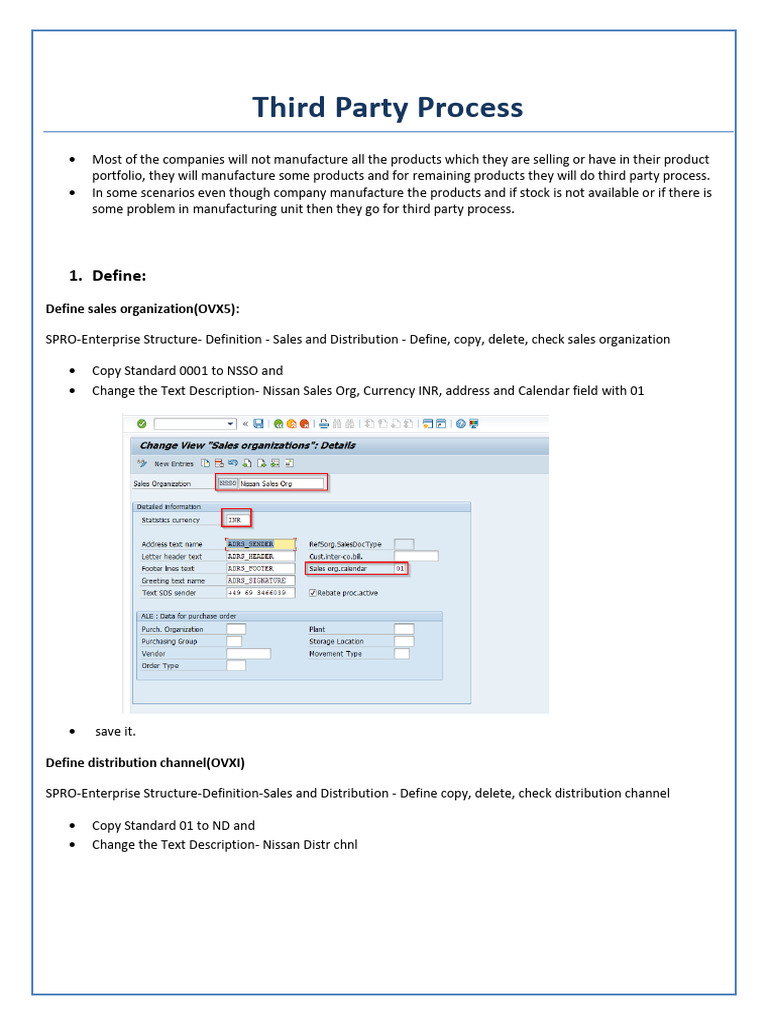 Third Party Process in Sales Organization | PDF | Invoice | Business