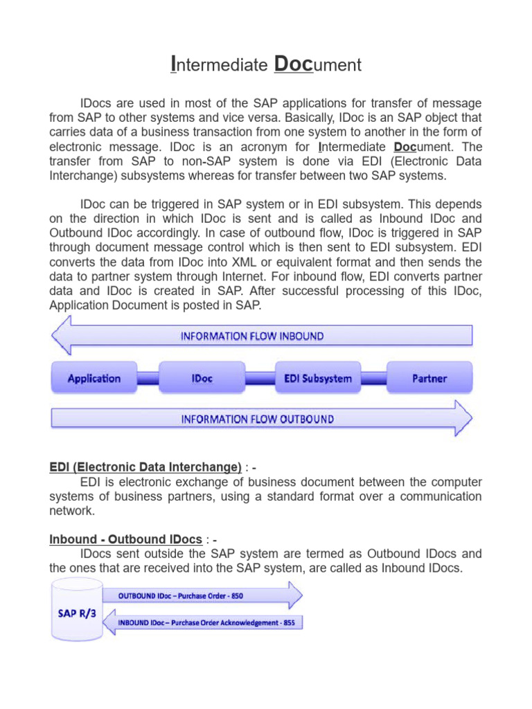 IDOC Documentation | PDF | Electronic Data Interchange | Computing