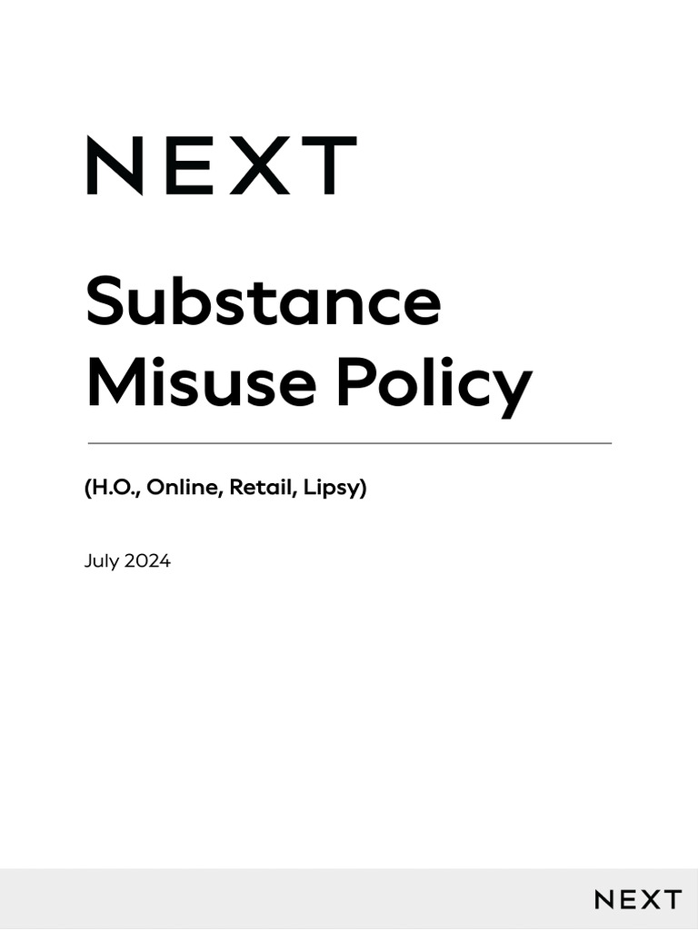 Substance Misuse Policy (H.O. - Online - Retail - Lipsy) | PDF ...