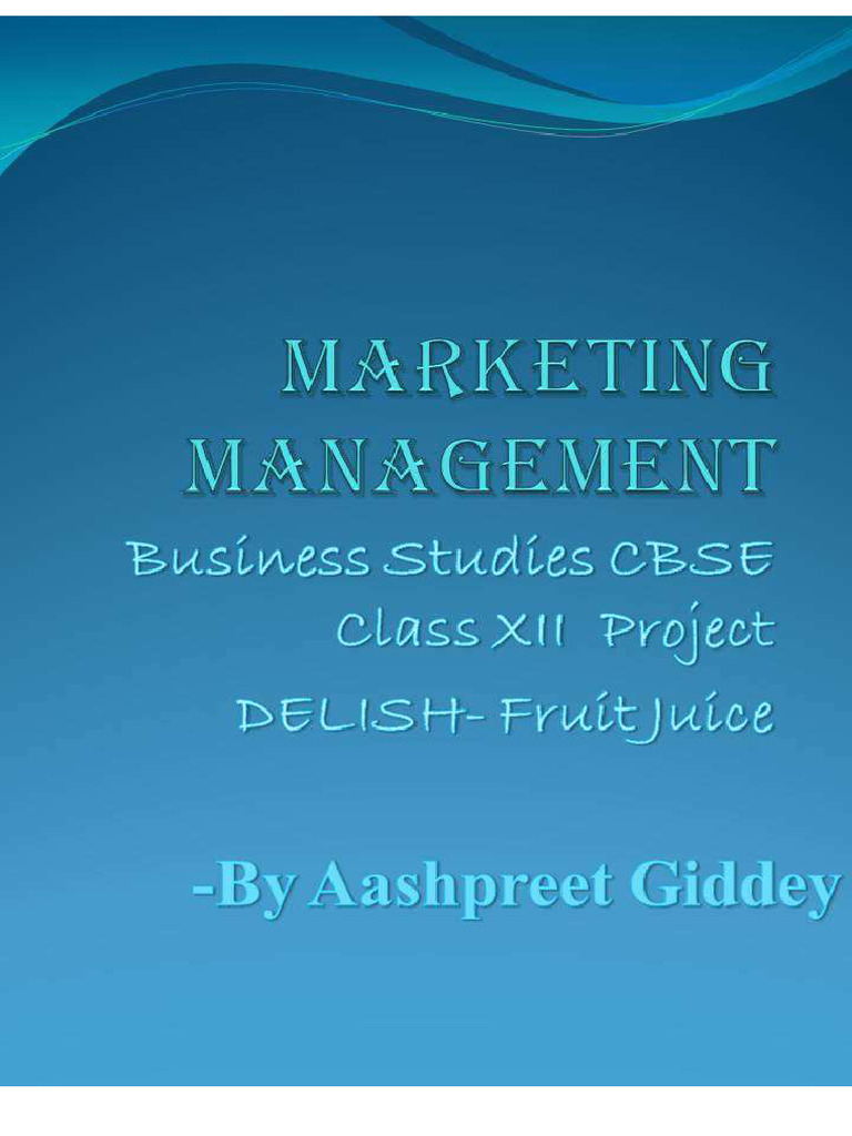 Marketingmanagementproject BST Class 12 | PDF