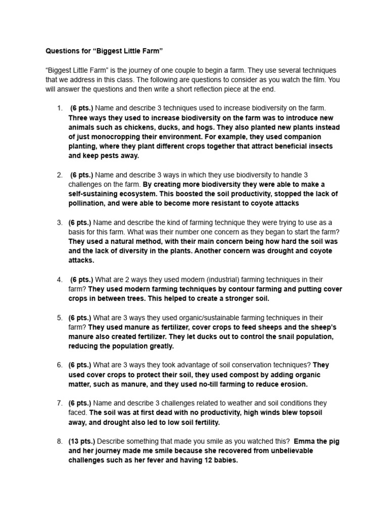 Biggest Little Farm Study Guide | PDF | Agriculture | Manure