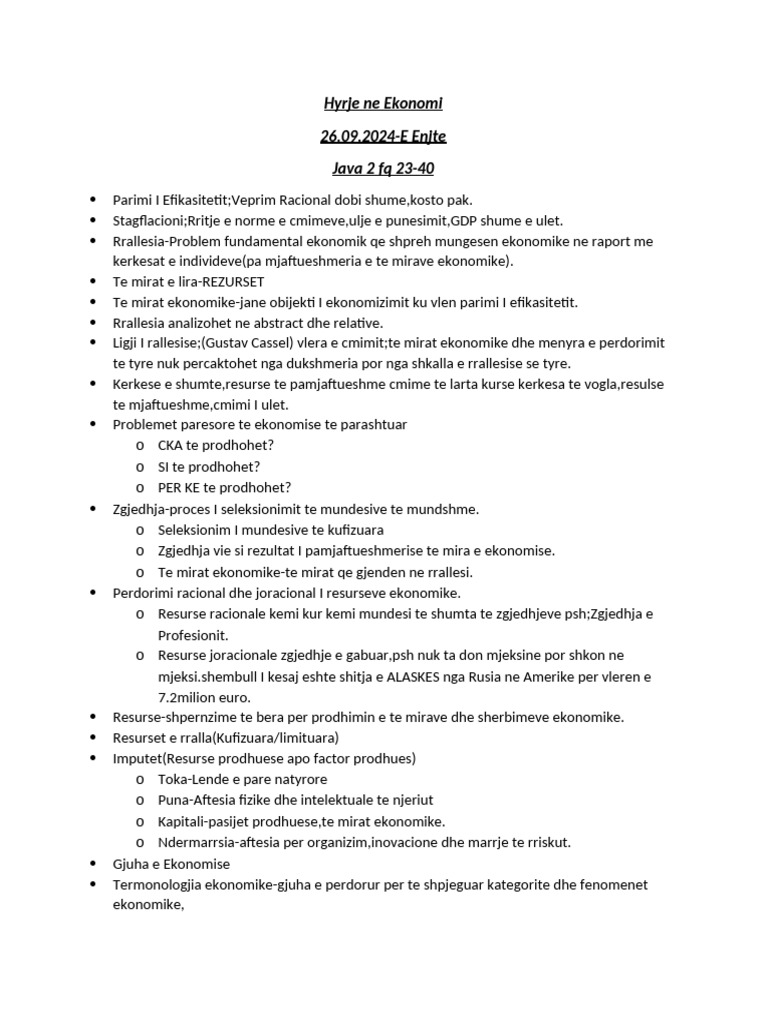 Hyrje ne Ekonomi Java 2 | PDF