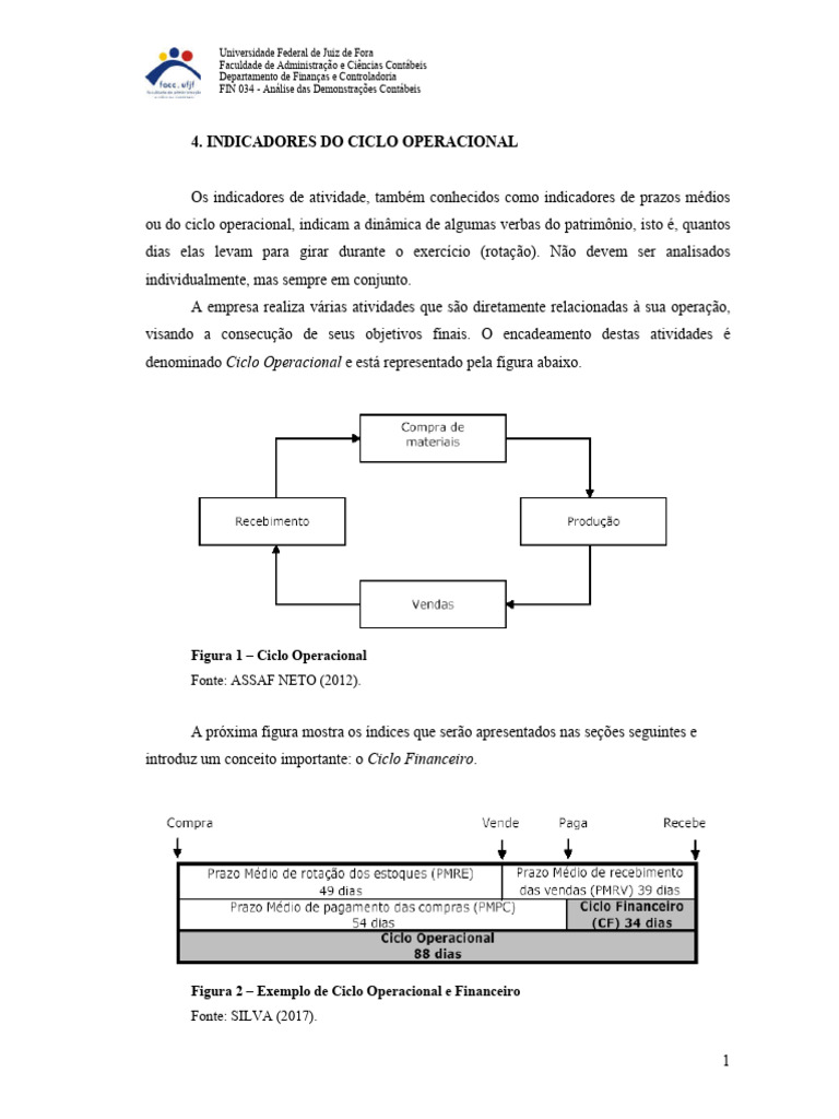 4-Indicadores Do Ciclo Operacional | PDF | Contabilidade | Relatório anual