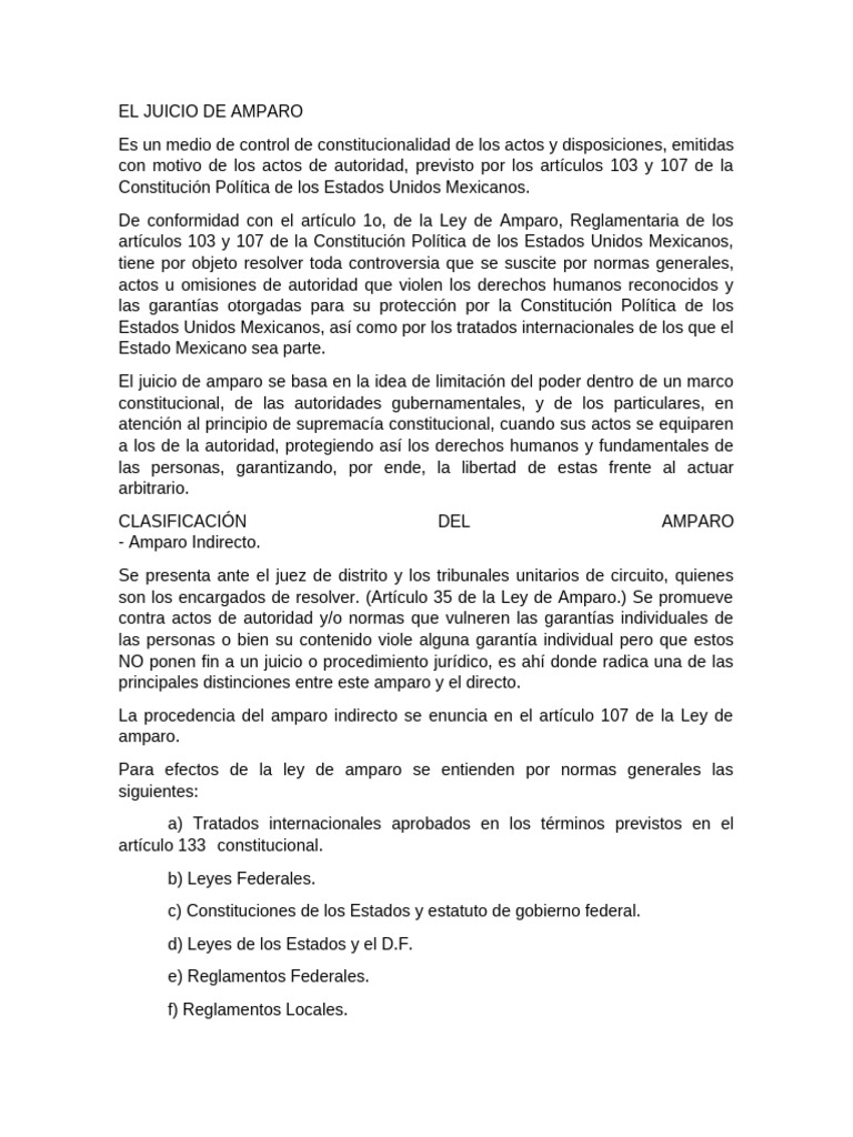Juicio de Amparo en México: Guía Completa | PDF | Judicaturas ...