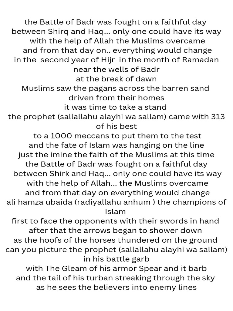 Battle of Badr: A Defining Victory | PDF | Muhammad | Religious Faiths