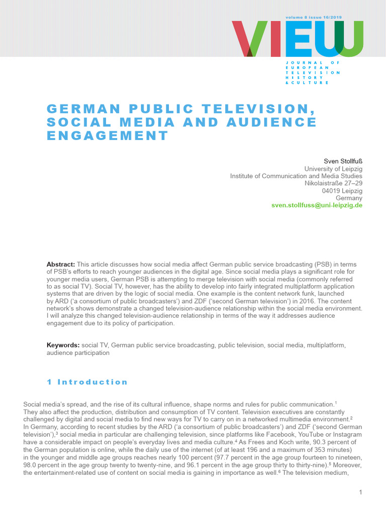 German Public TV & Social Media Integration | PDF | Social Media ...