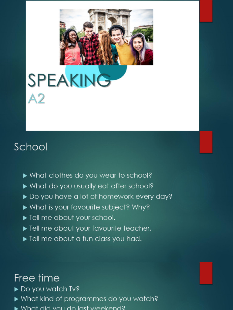 Speaking Practice A2 For Schools | PDF