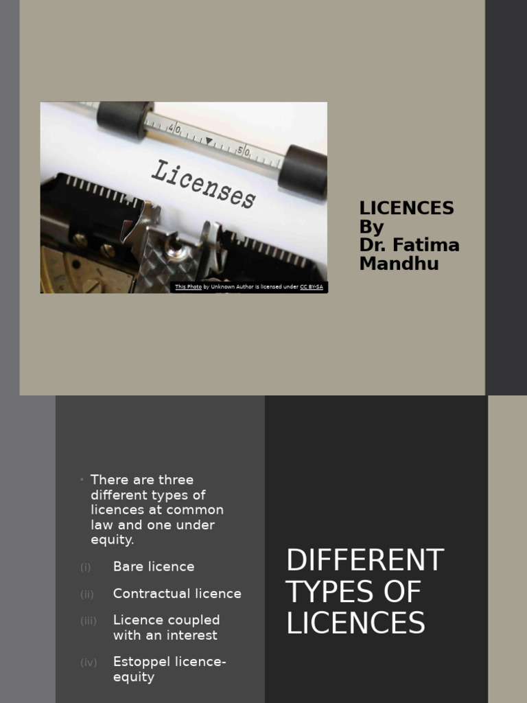 Types of Licences Explained | PDF | License | Lease