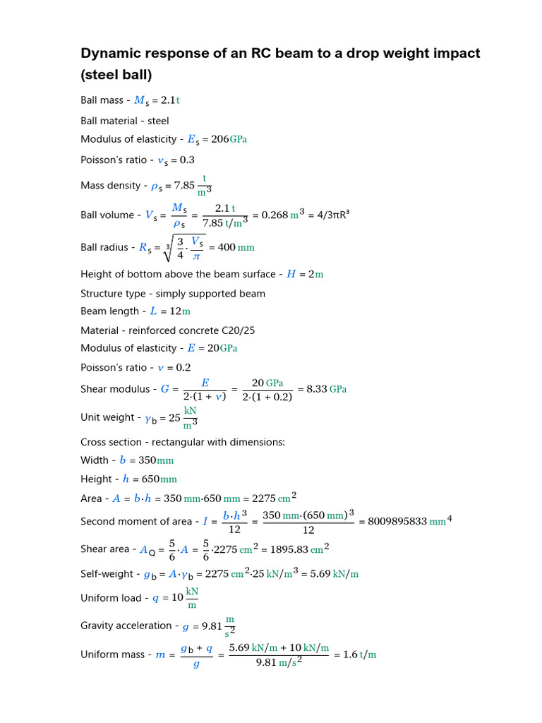 Dynamic Response of An RC Beam To A Drop Weight Impact | PDF | Beam ...