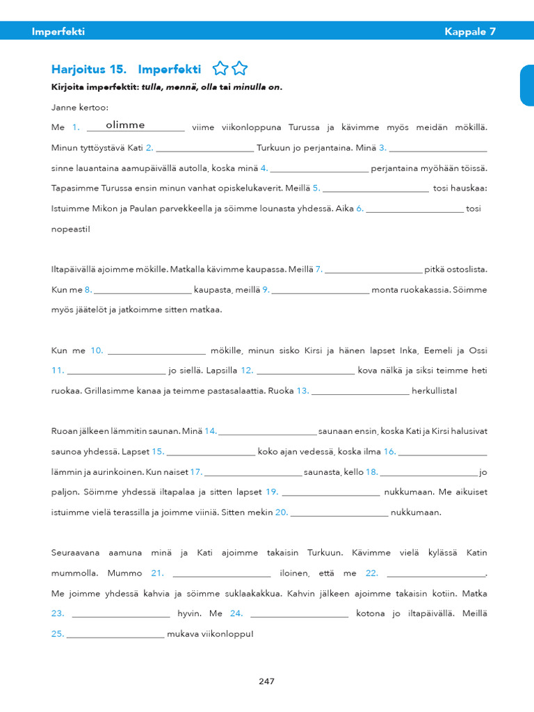 Viikonloppu - Imperfekti | PDF