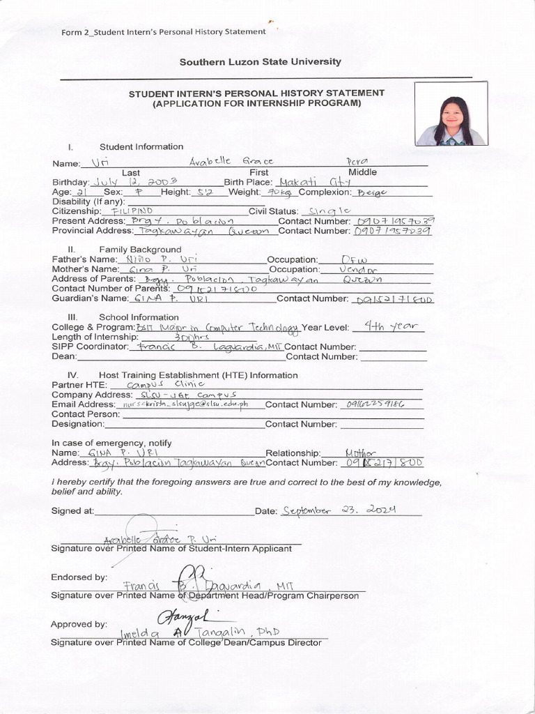 Ojt 01 Forms Uri Arabelle 24 25 Pdf