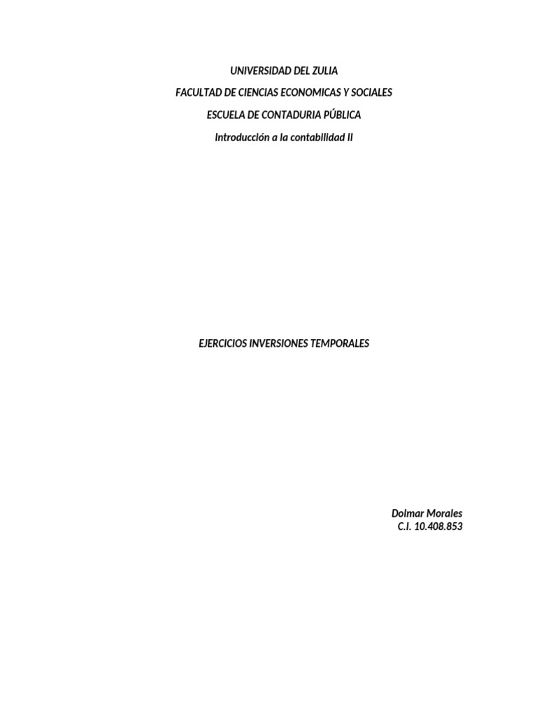 Ejercicios de Inversiones Temporales | PDF | Compartir (Finanzas) | Dividendo