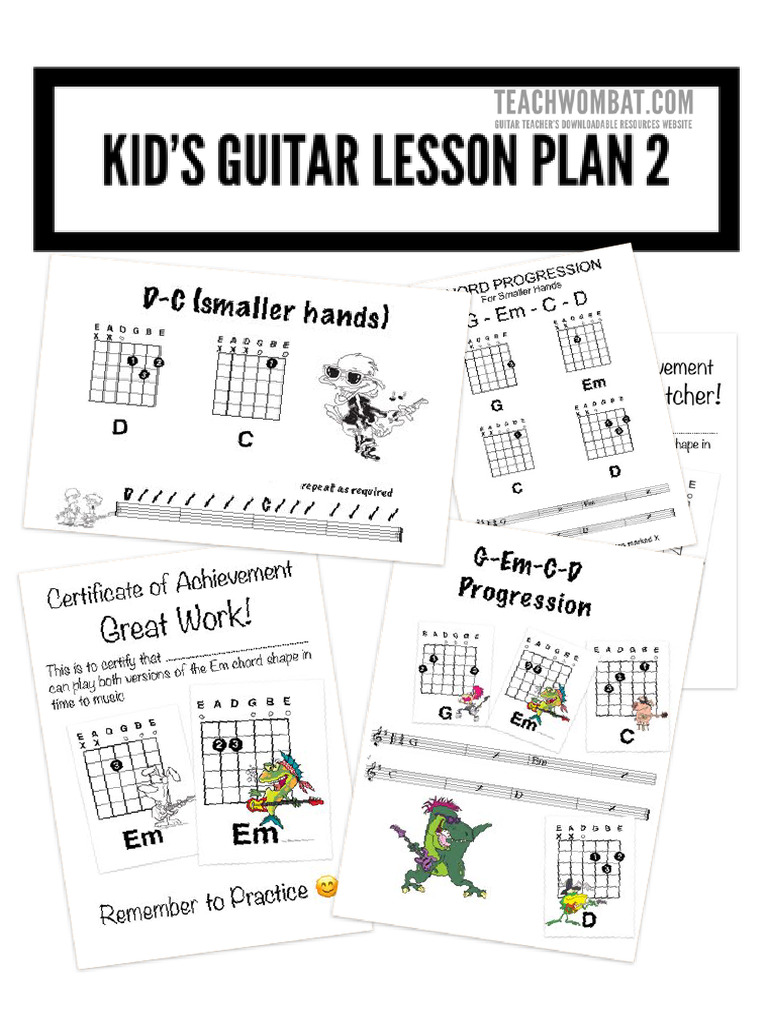 Childrens Guitar Lesson Plan 2 | PDF | Guitars | Necked Lutes