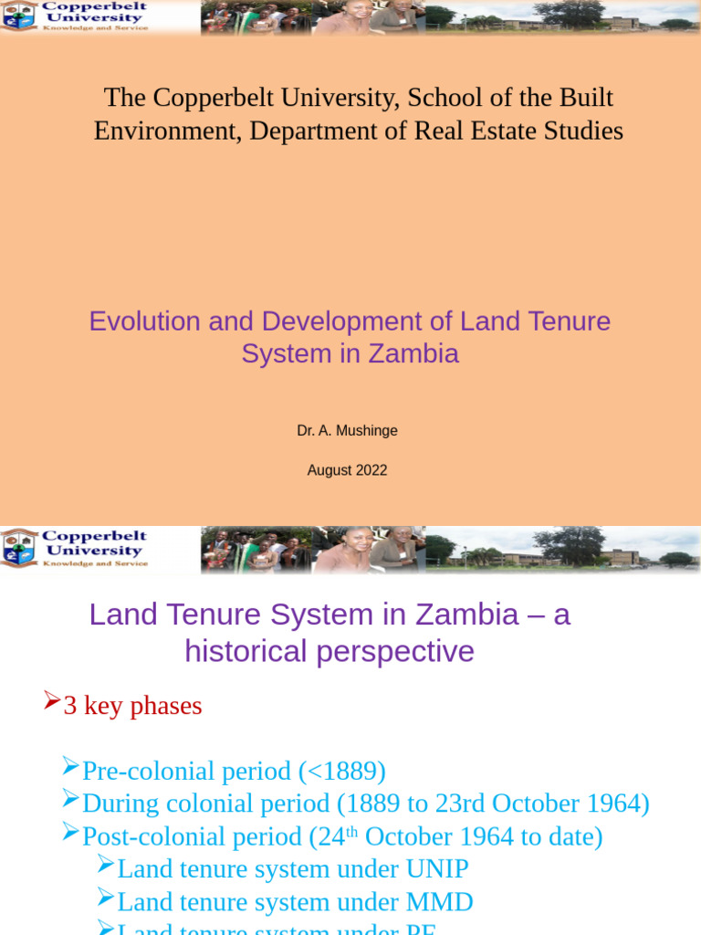 Zambia's Land Tenure System Evolution | PDF