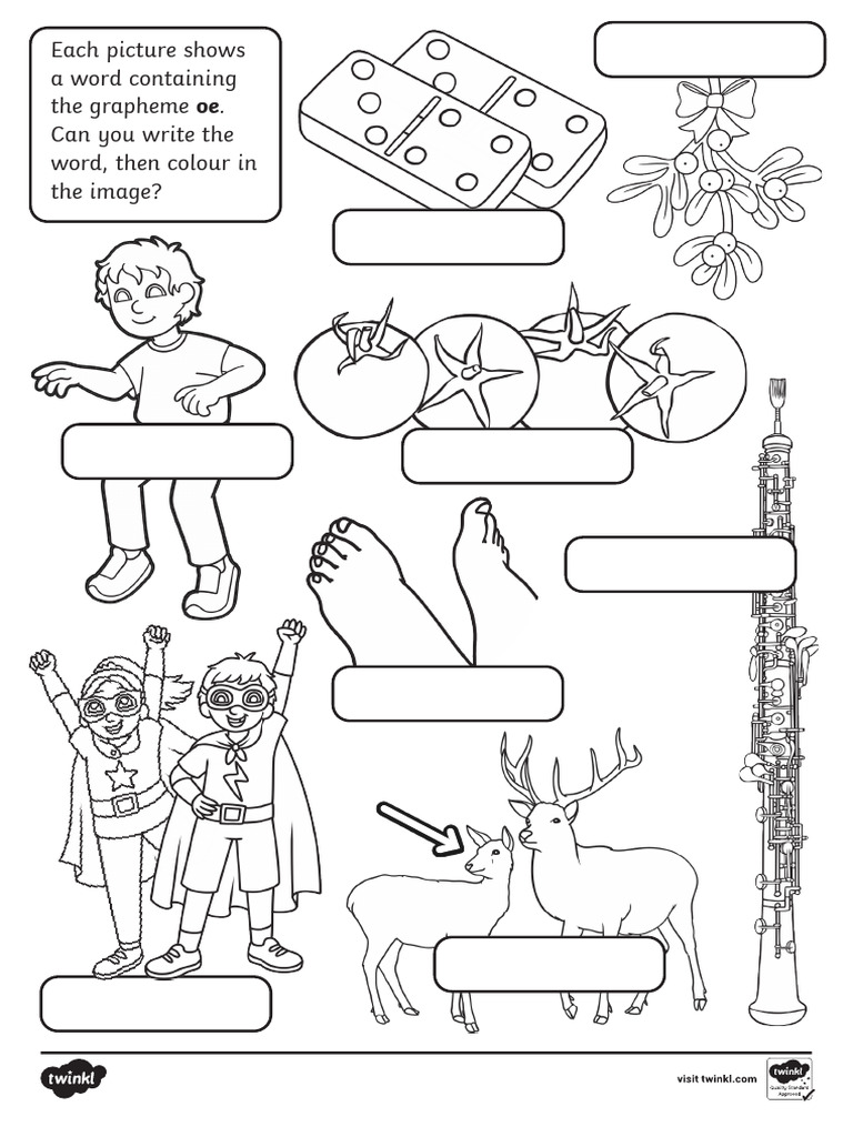 Grapheme Oe Colouring Page | PDF