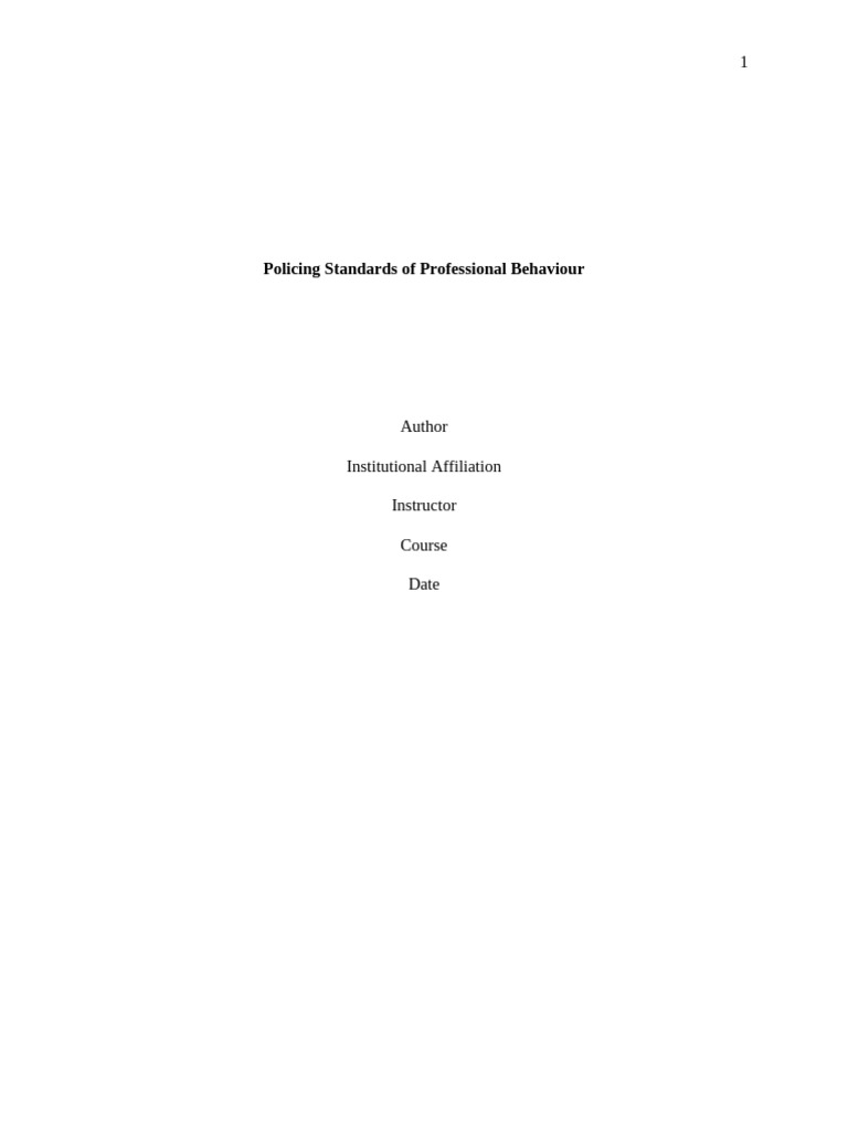 Order 8708387 Policing Standards of Professional Behaviour | PDF | Police