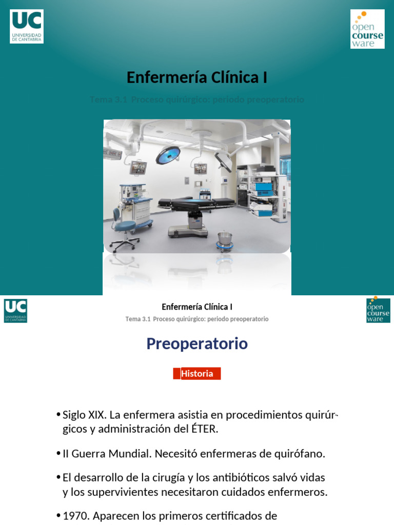 Tema 3.1 Proceso Quirurgico-periodo Preoperatorio | PDF | Examen físico ...