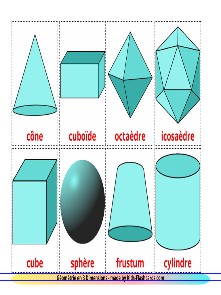 3D Shapes Flashcards in French | PDF
