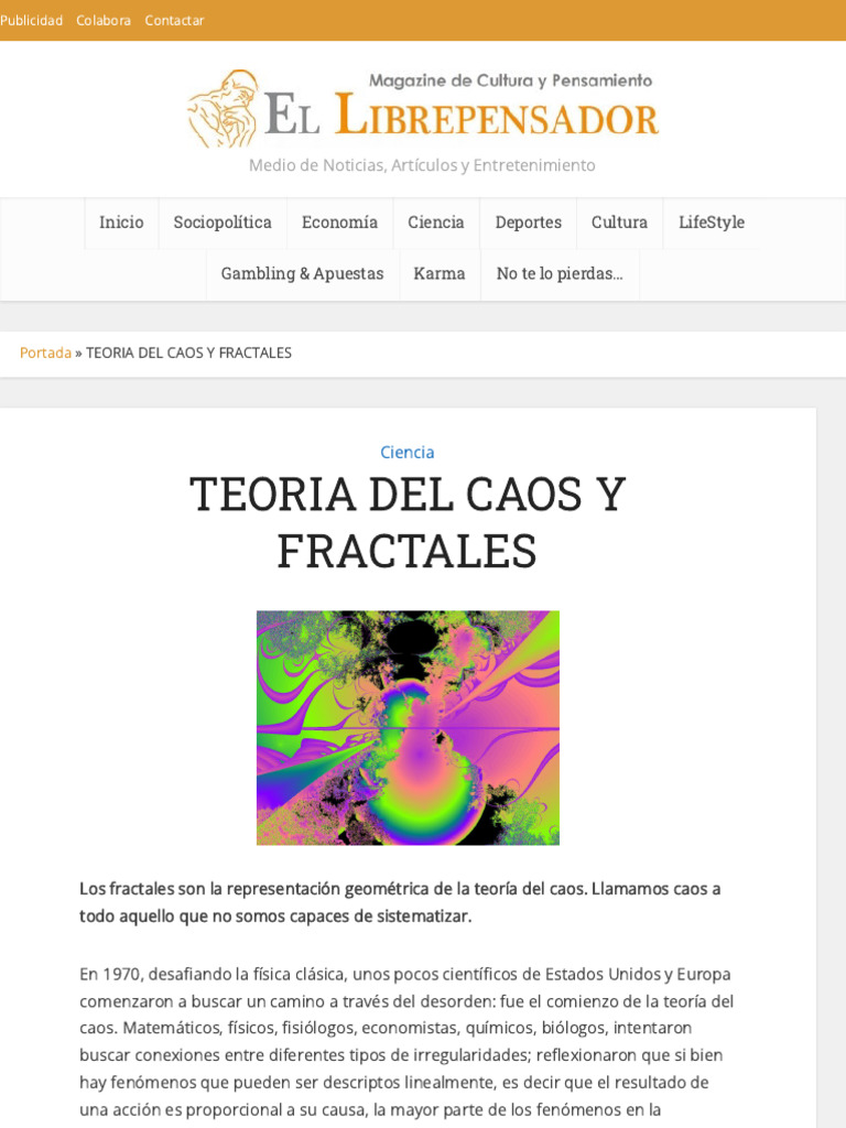 Teoria Del Caos y Fractales - El Librepensador | PDF | Teoría del caos | Fractal