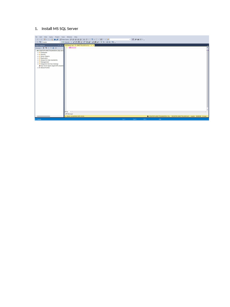 Install MS SQL Server | PDF Install MS SQL Server | PDF