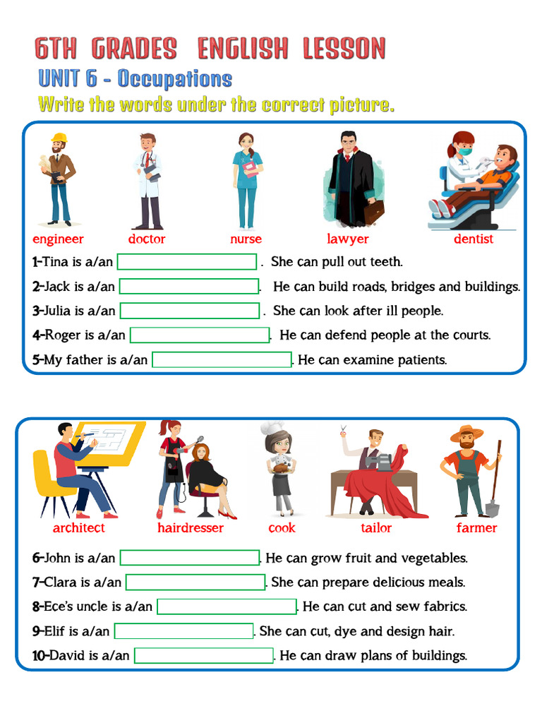 Unit 6 - Occupations | PDF