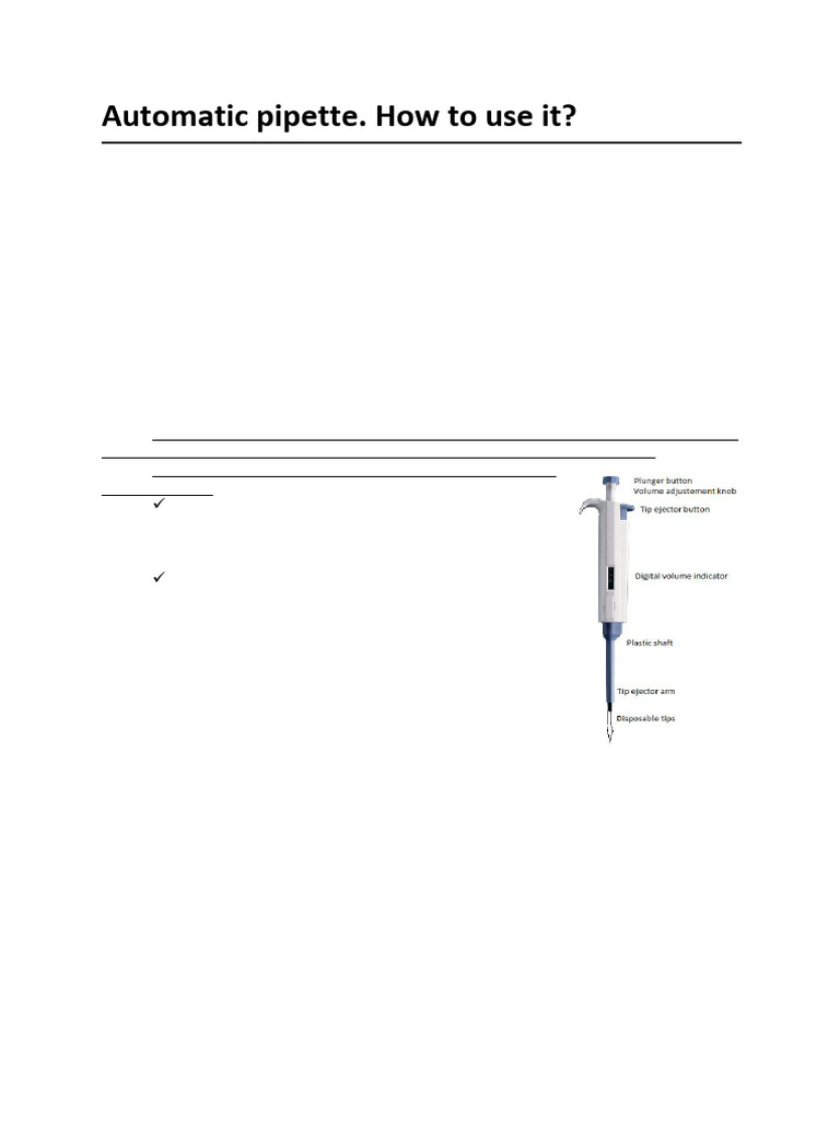 LP 1 - How To Use An Automatic Pipette | PDF