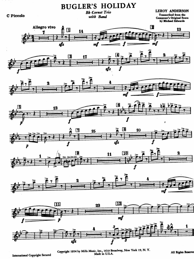 Buglers Holiday - Anderson | PDF
