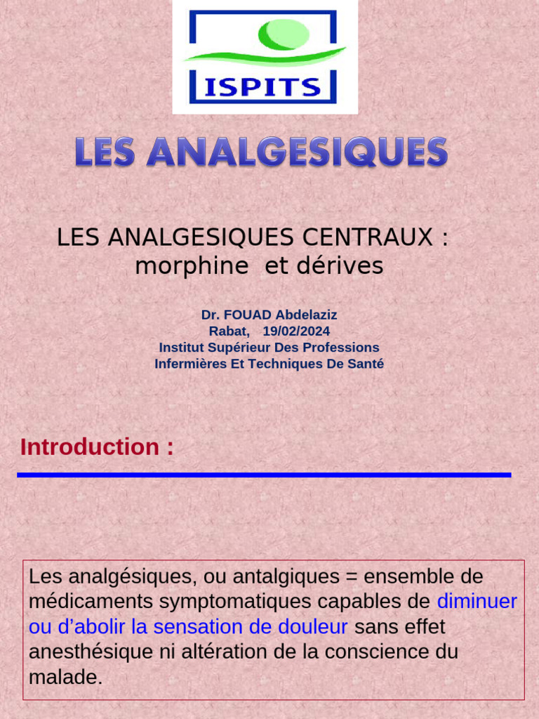 Néfopan : Analgésique central efficace | PDF | Antalgique | Traitements ...