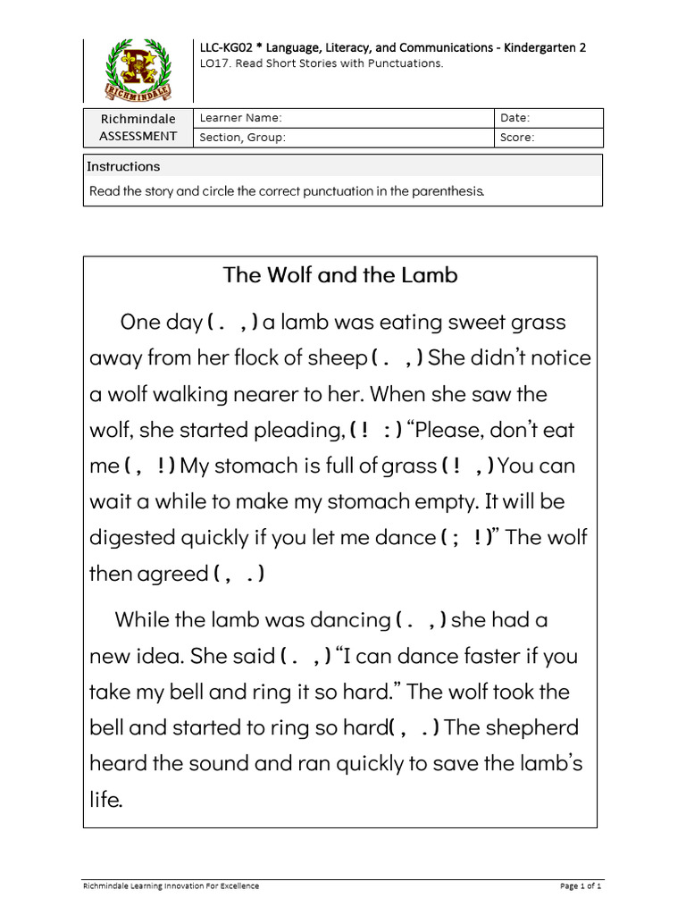 AQ17-2 ENG Read Short Stories With Punctuations _KG02 Richmindale_rev0 ...