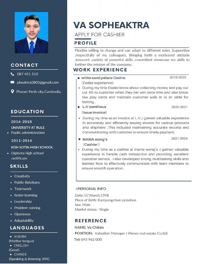 CV MR - Va Sopheaktar-1 | PDF