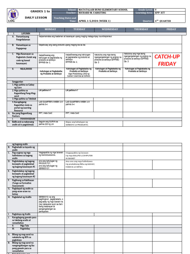 DLL - Epp 5 - Q1 - W2 | PDF