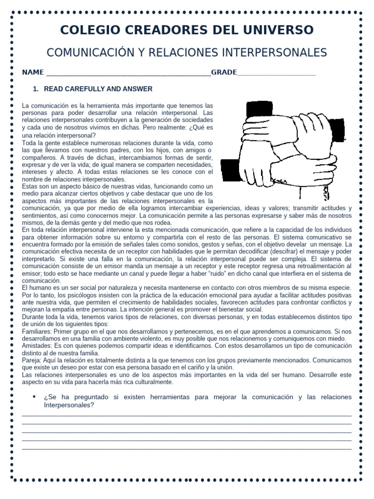 Comunicación y Relaciones Interpersonales | PDF | Comunicación ...