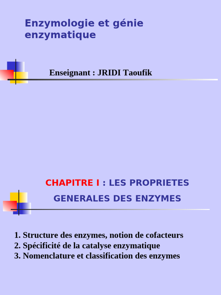 Cinétique enzymatique et propriétés | PDF | Enzyme | Cinétique enzymatique