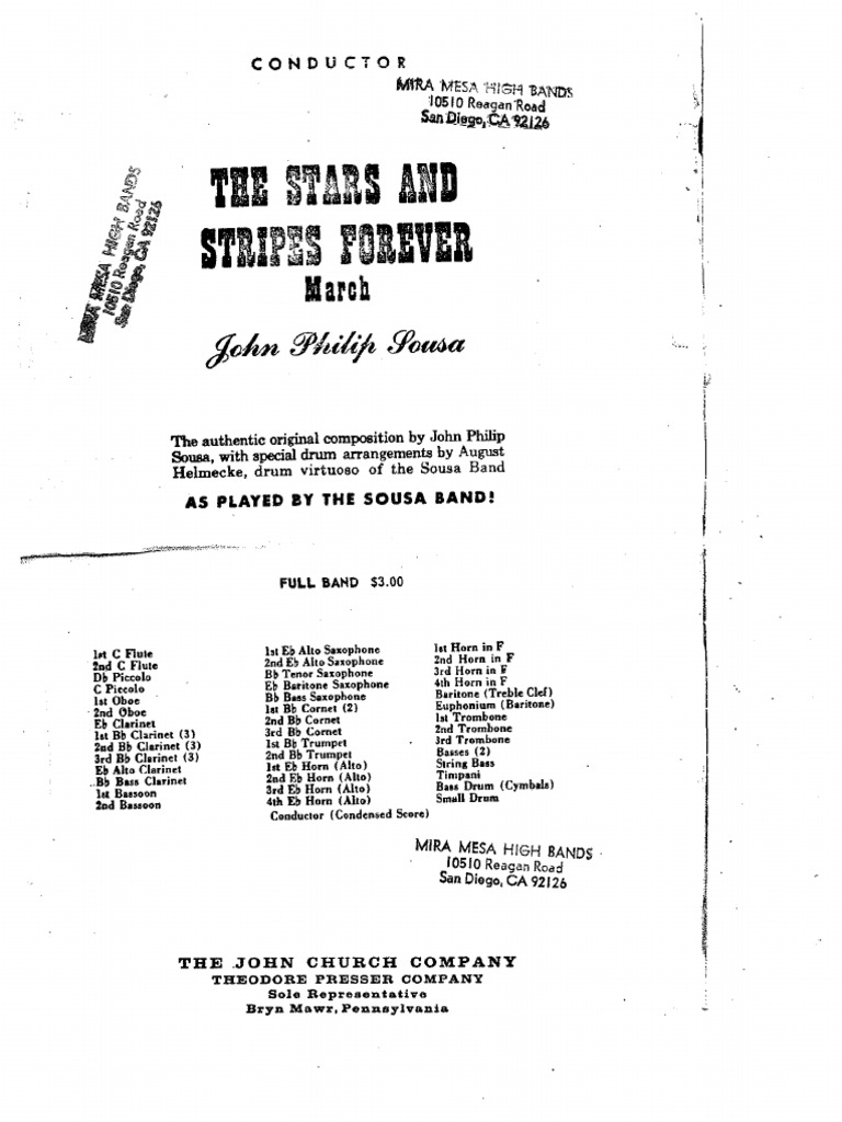 Stars and Stripes Forever Maarch | PDF