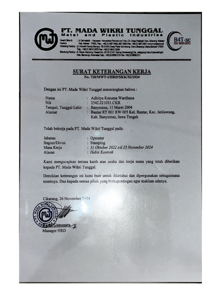 Pt. Mada Wikri Tunggal | PDF