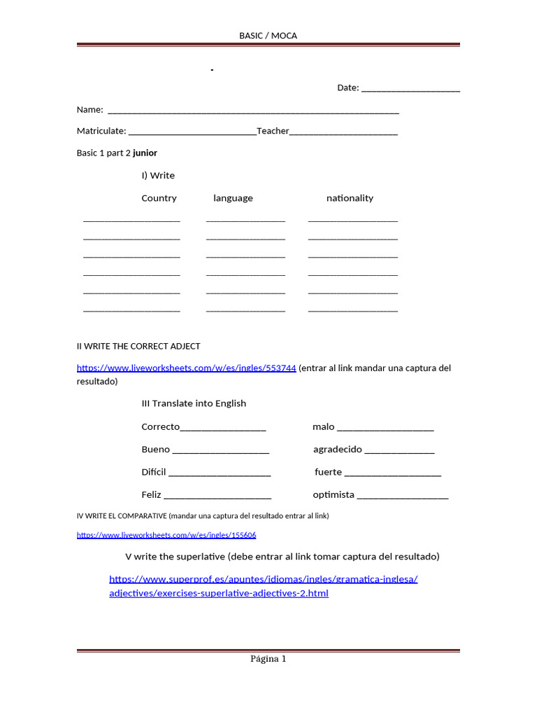 Write Basic 1 Part 2 | PDF