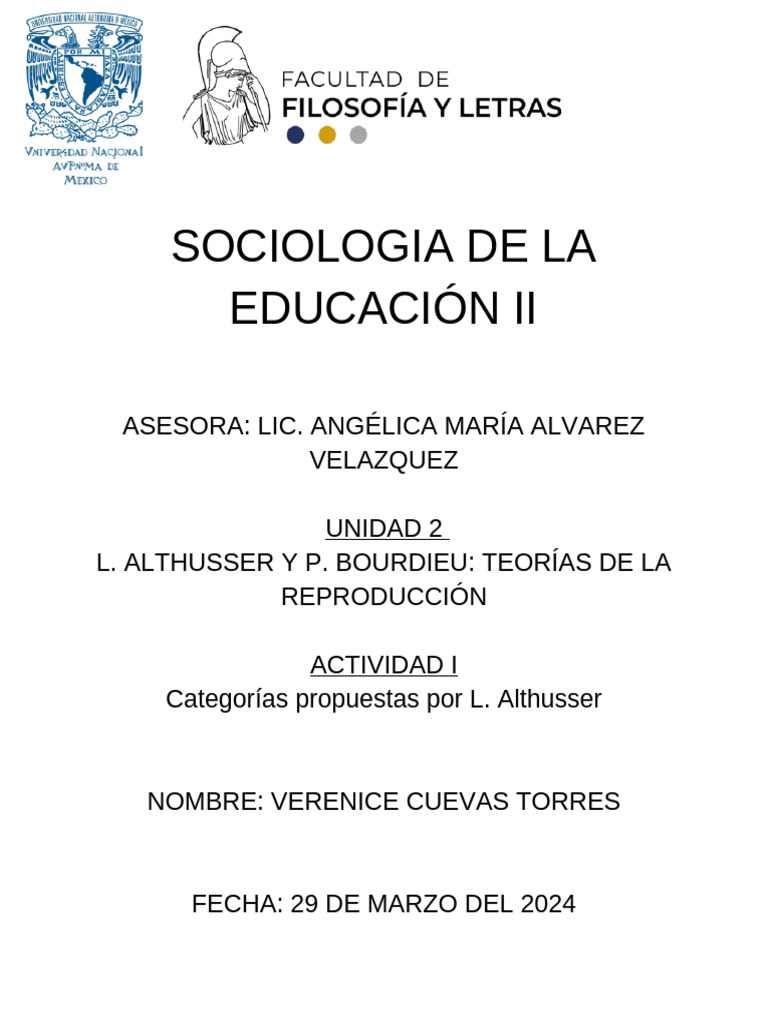Act2 Uni1 VereniceCuevas | PDF | Ideologías | Louis Althusser