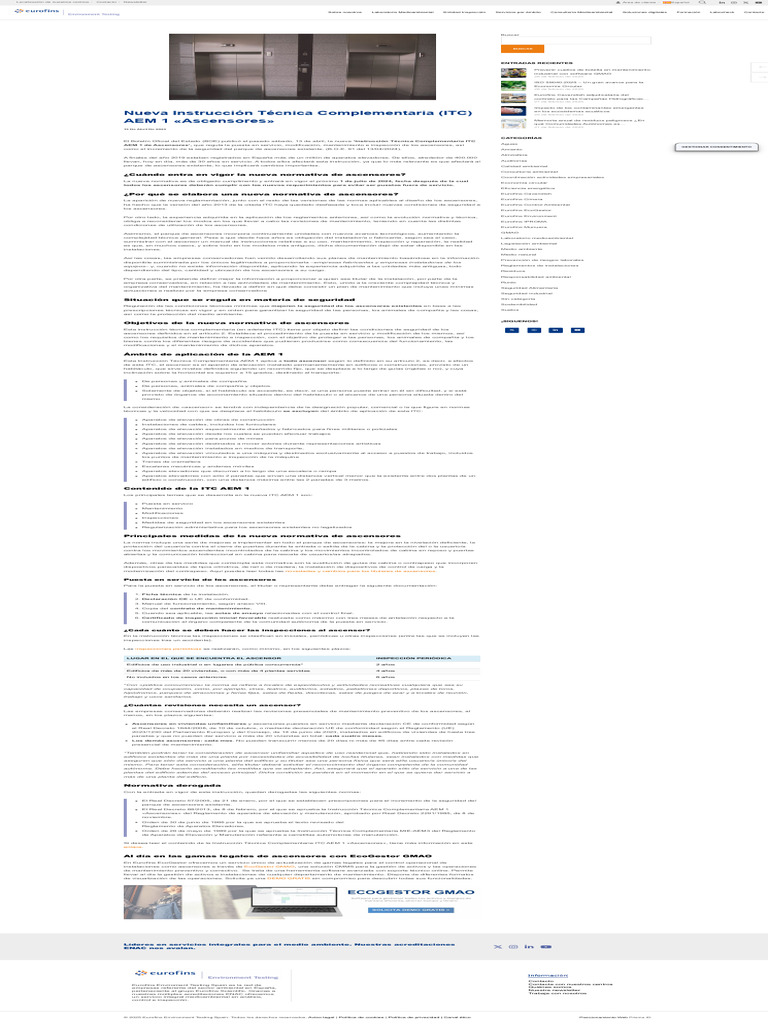 Publicada la nueva Normativa Ascensores _ (ITC) AEM 1 | PDF | Ascensor | Valores