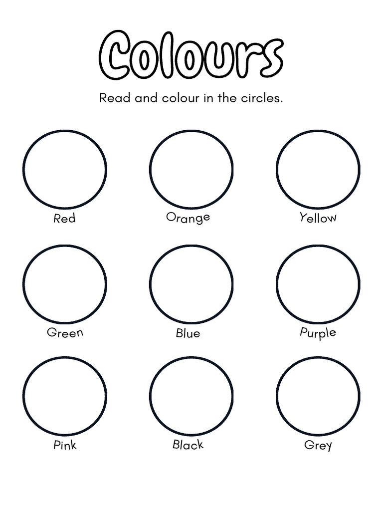 Colours Worksheet | PDF