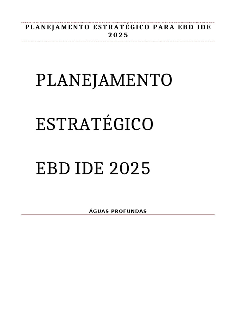 Projeto Pedagógico para Ebd | PDF | Planejamento estratégico | Pedagogia