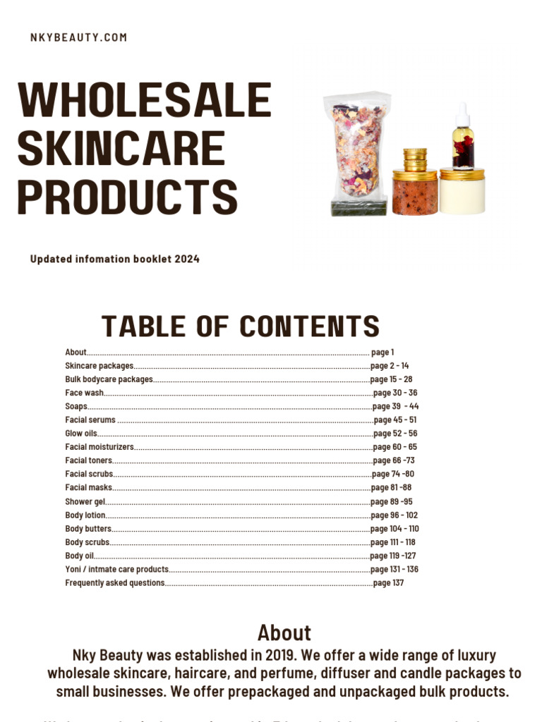 Nky Beauty Skincare Infomation Booklet 2024 | PDF | Skin Care | Pimple